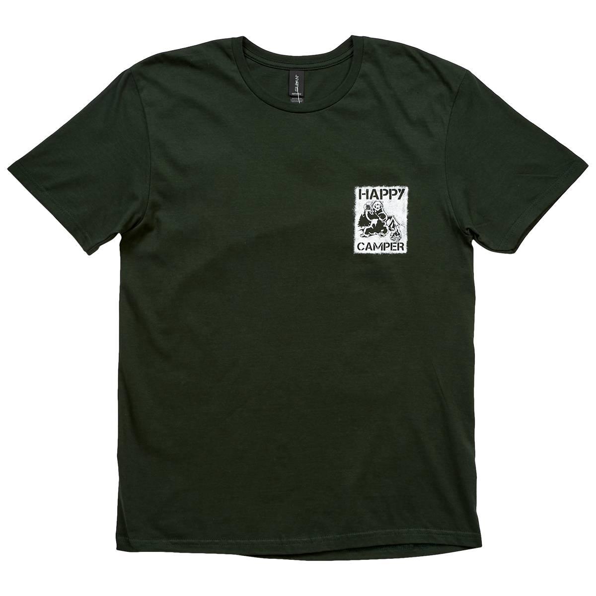 Click here for Mens Happy Camper Short Sleeve Tee - Forest Green prices