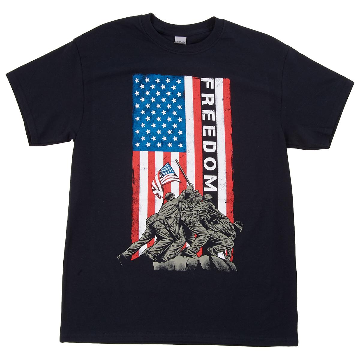 Click here for Mens Home of the Brave For Freedom Graphic Tee prices