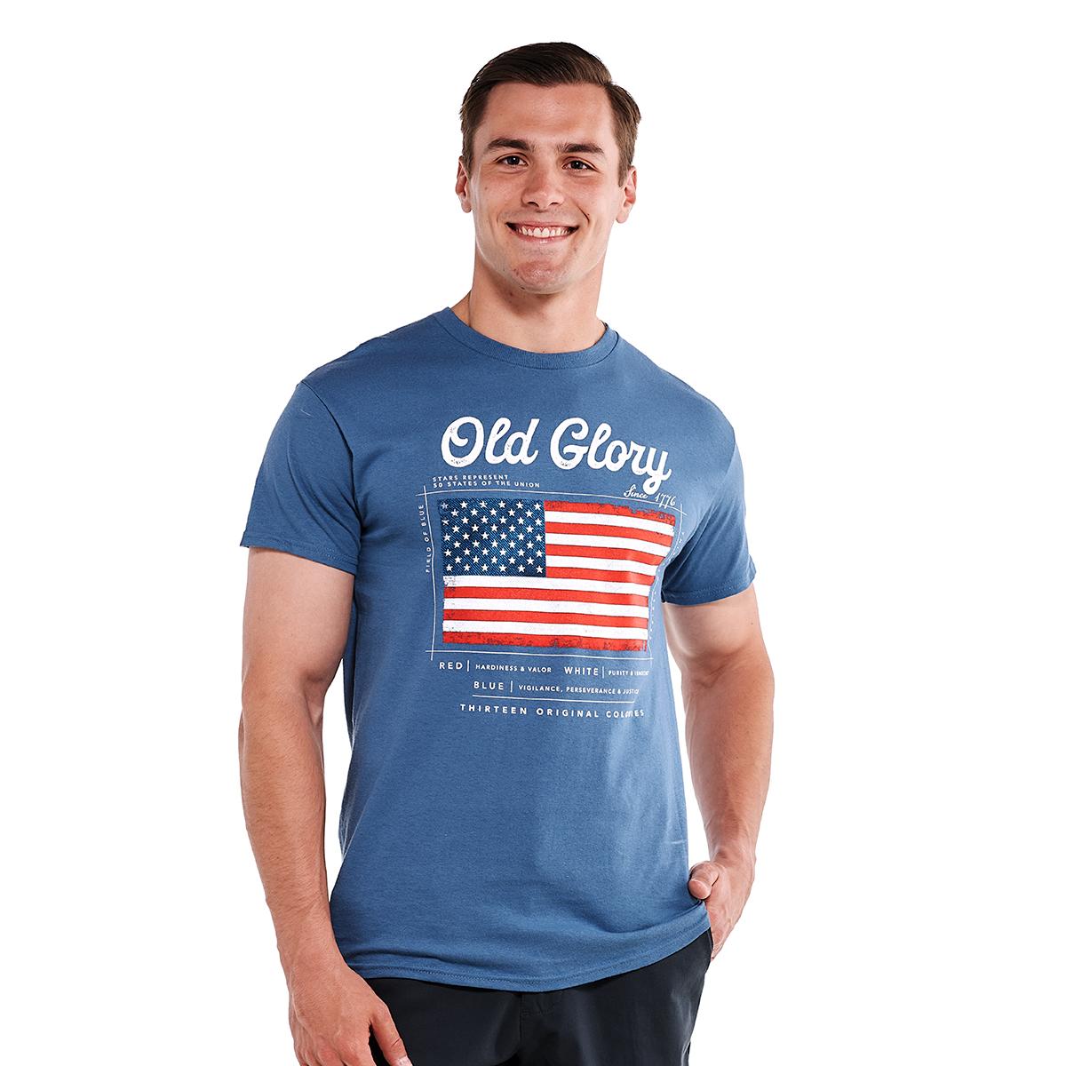 Click here for Mens Short Sleeve Old Glory Flag Graphic Tee prices