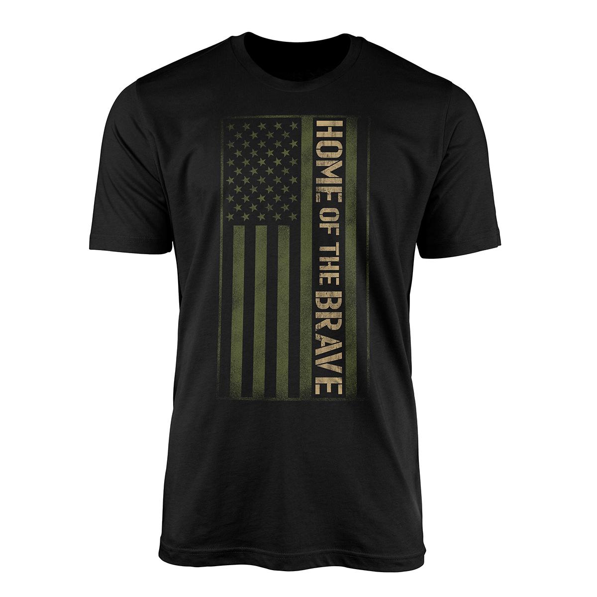 Click here for Mens Brave Military Flag Short Sleeve Graphic Tee prices