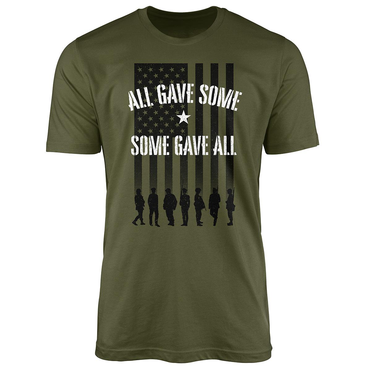 Click here for Mens Some Give All Short Sleeve USA Tee - Military... prices