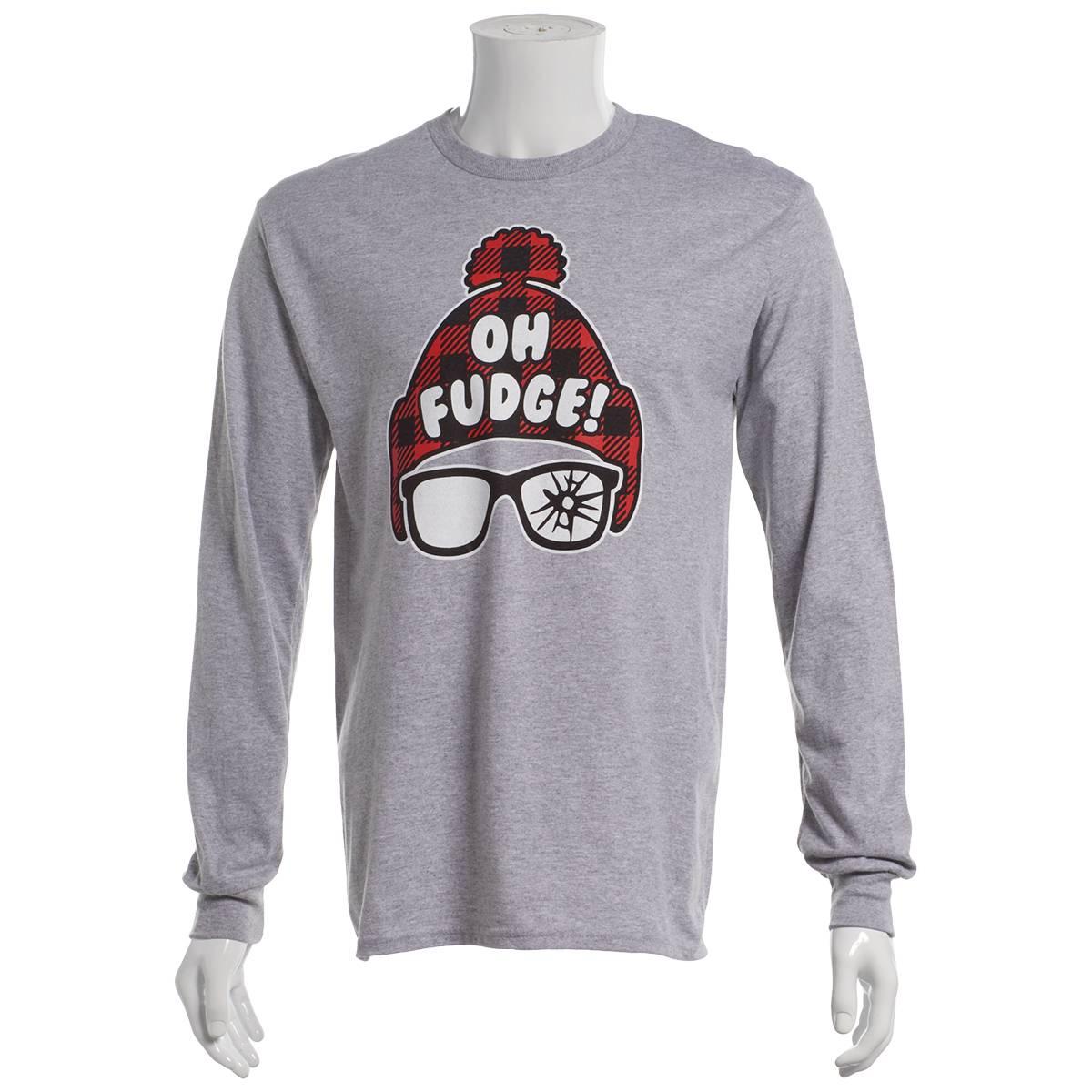 Click here for Young Mens Oh Fudge! Long Sleeve Graphic Tee - Gre... prices
