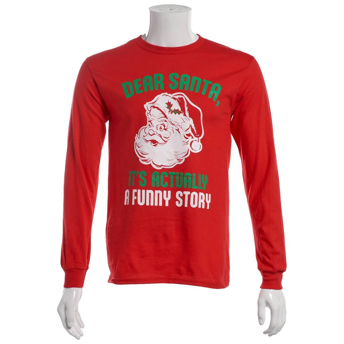 Click here for Young Mens Funny Story Santa Long Sleeve Graphic T... prices