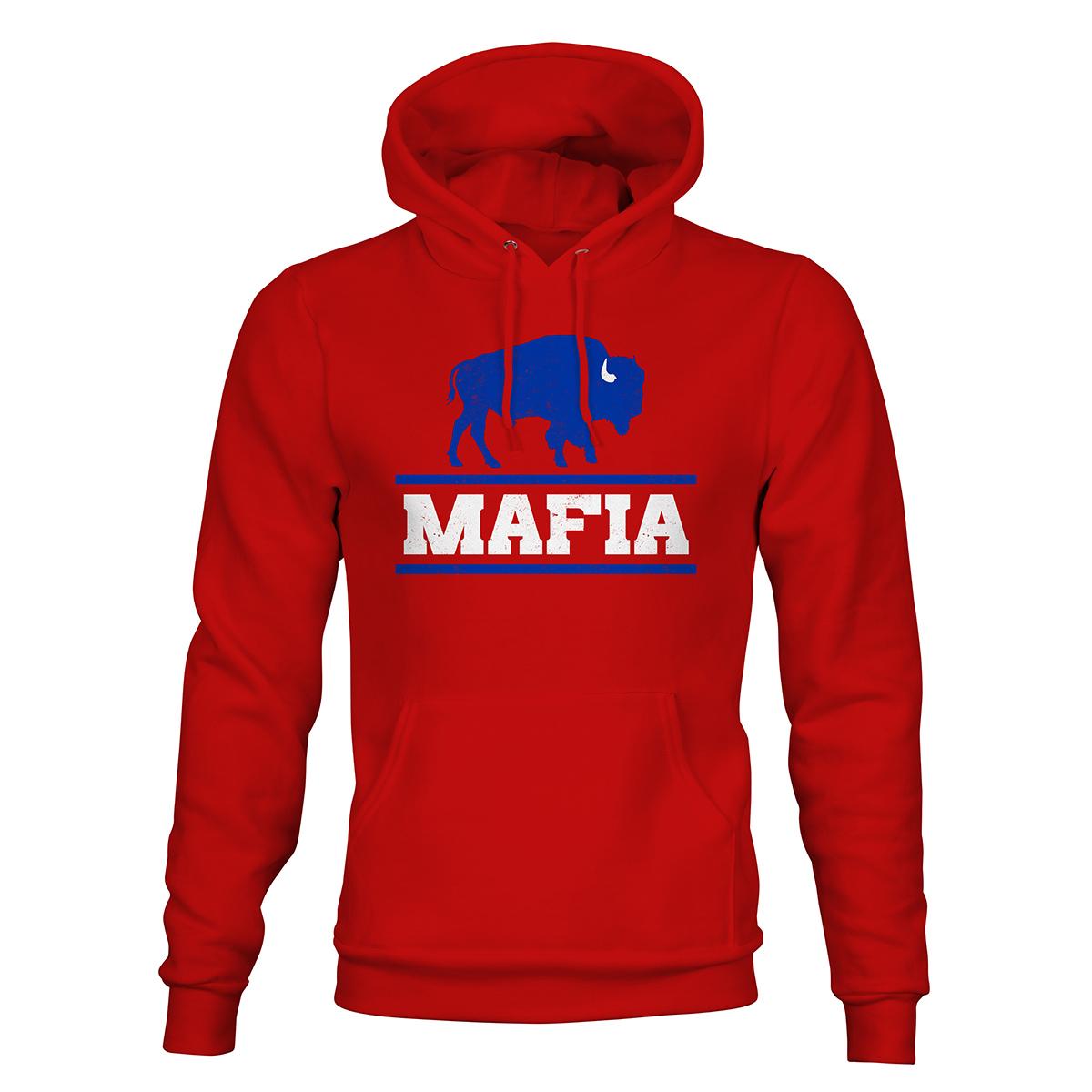 Click here for Mens Tailgate Buffalo Football Mafia Hoodie - Red prices