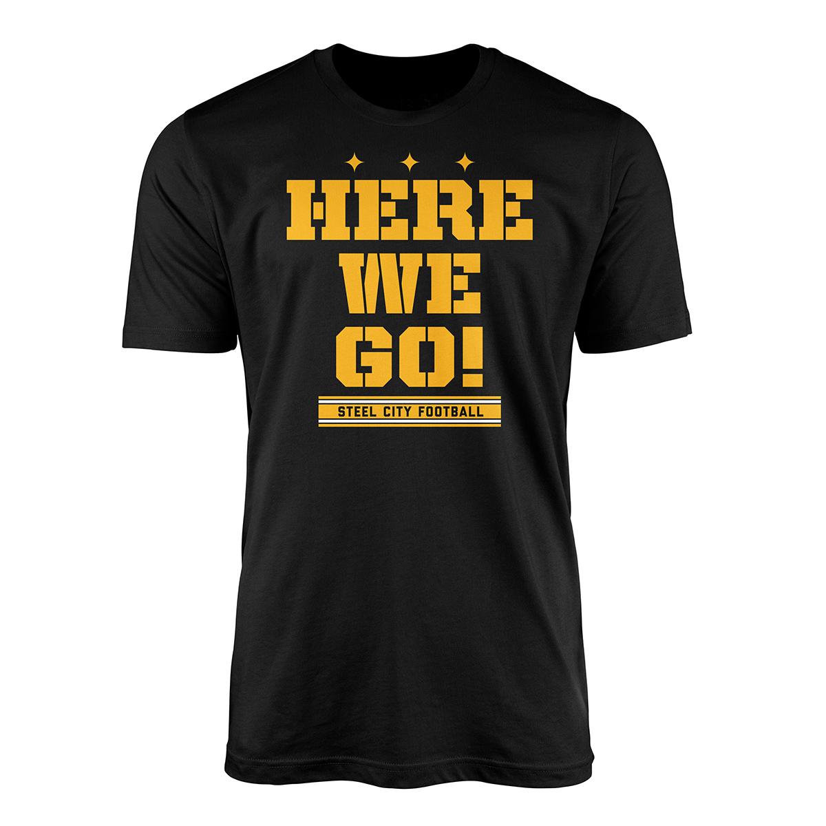 Click here for Mens Tailgate Pittsburgh Football Here We Go! Shor... prices