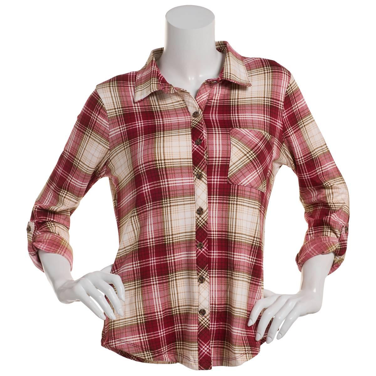 Click here for Juniors No Comment Plaid Fleece Casual Button Down prices