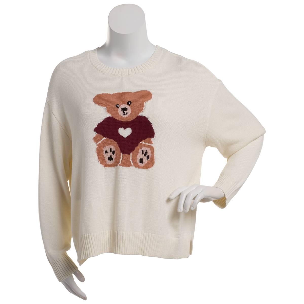Click here for Juniors Plus No Comment Teddy Bear Jacquard Graphi... prices