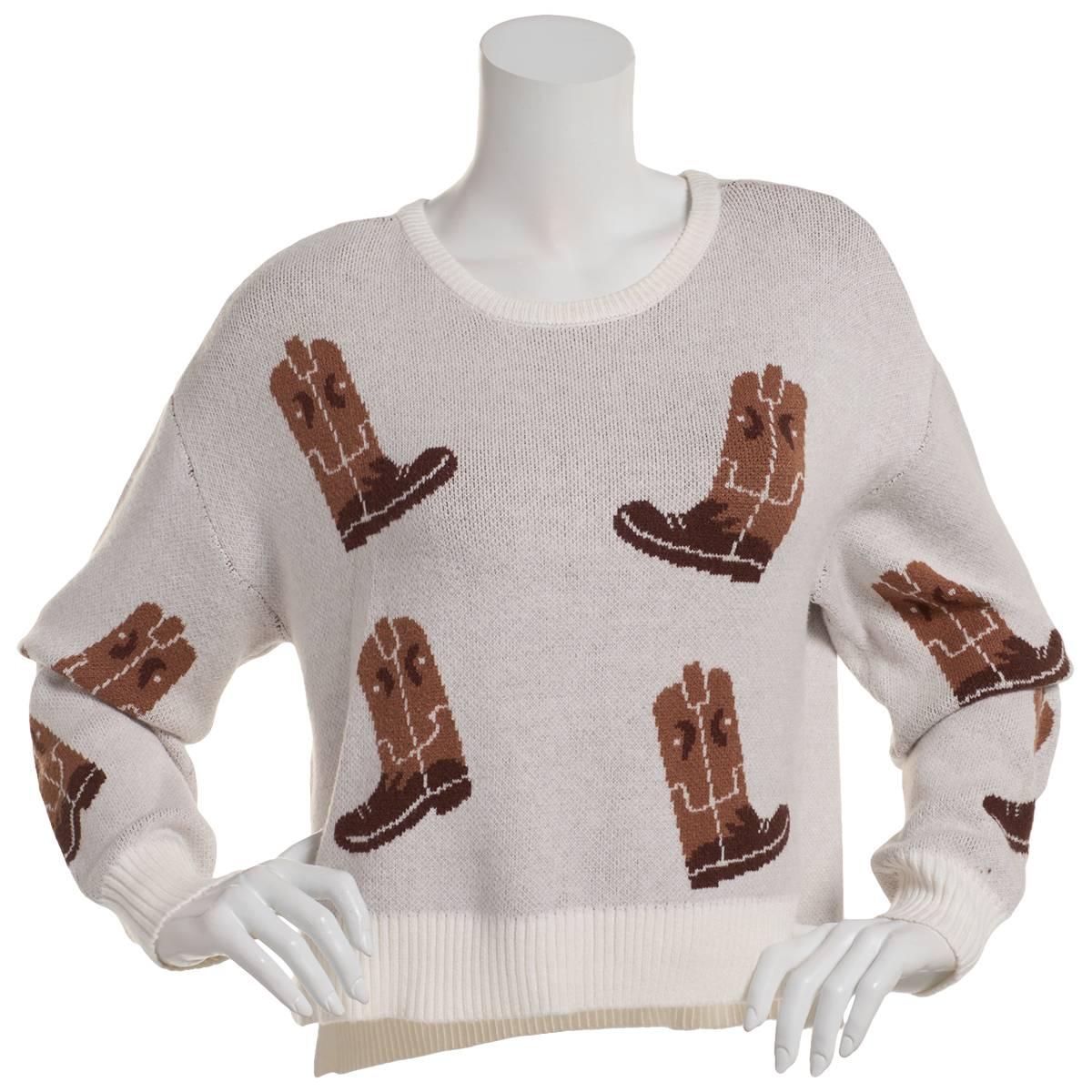 Click here for Juniors No Comment Crew Side Slit Cowboy Boot Grap... prices