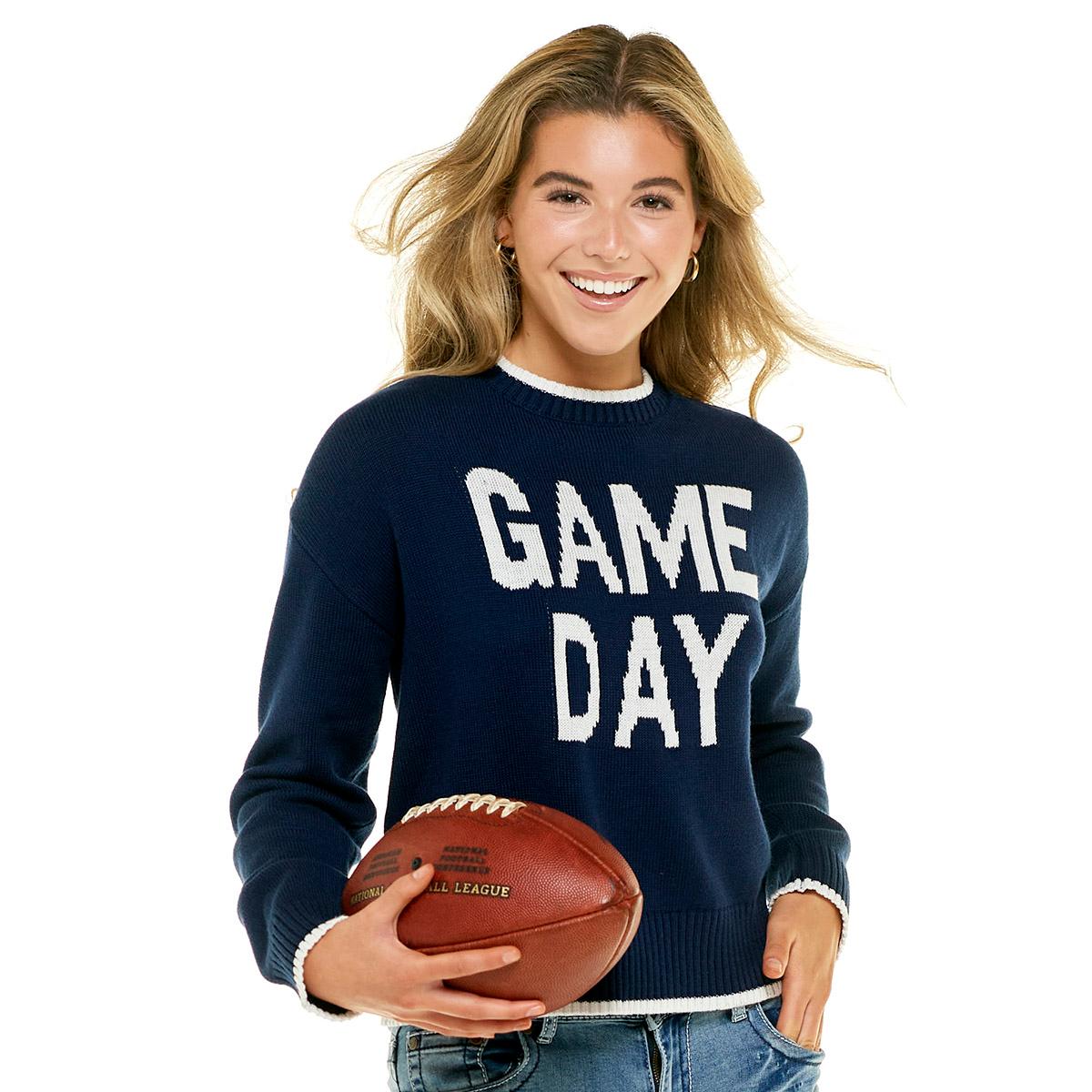 Click here for Juniors No Comment Game Day Graphic Sweater prices