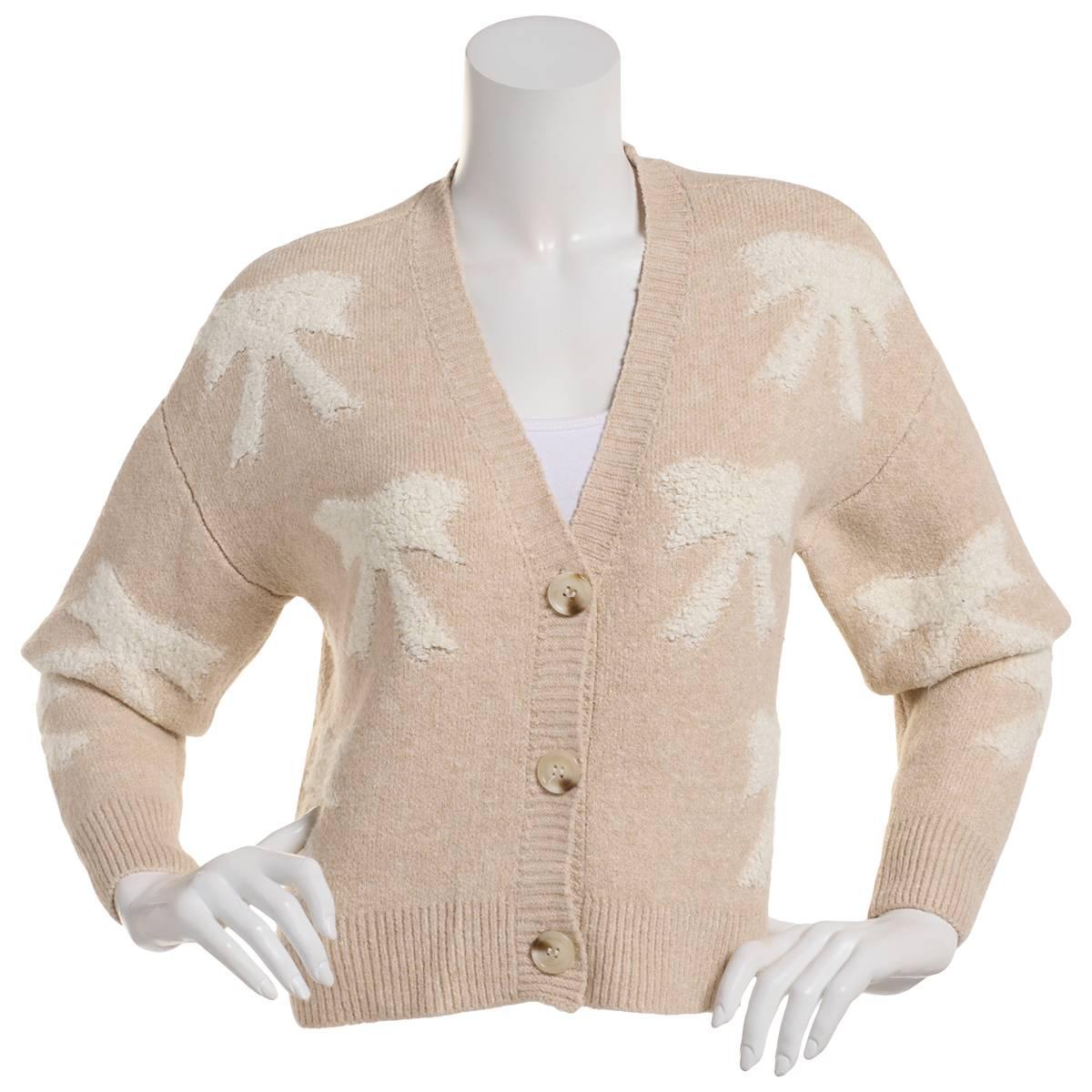 Click here for Juniors No Comment Mossy Boucle Bow Button Front C... prices