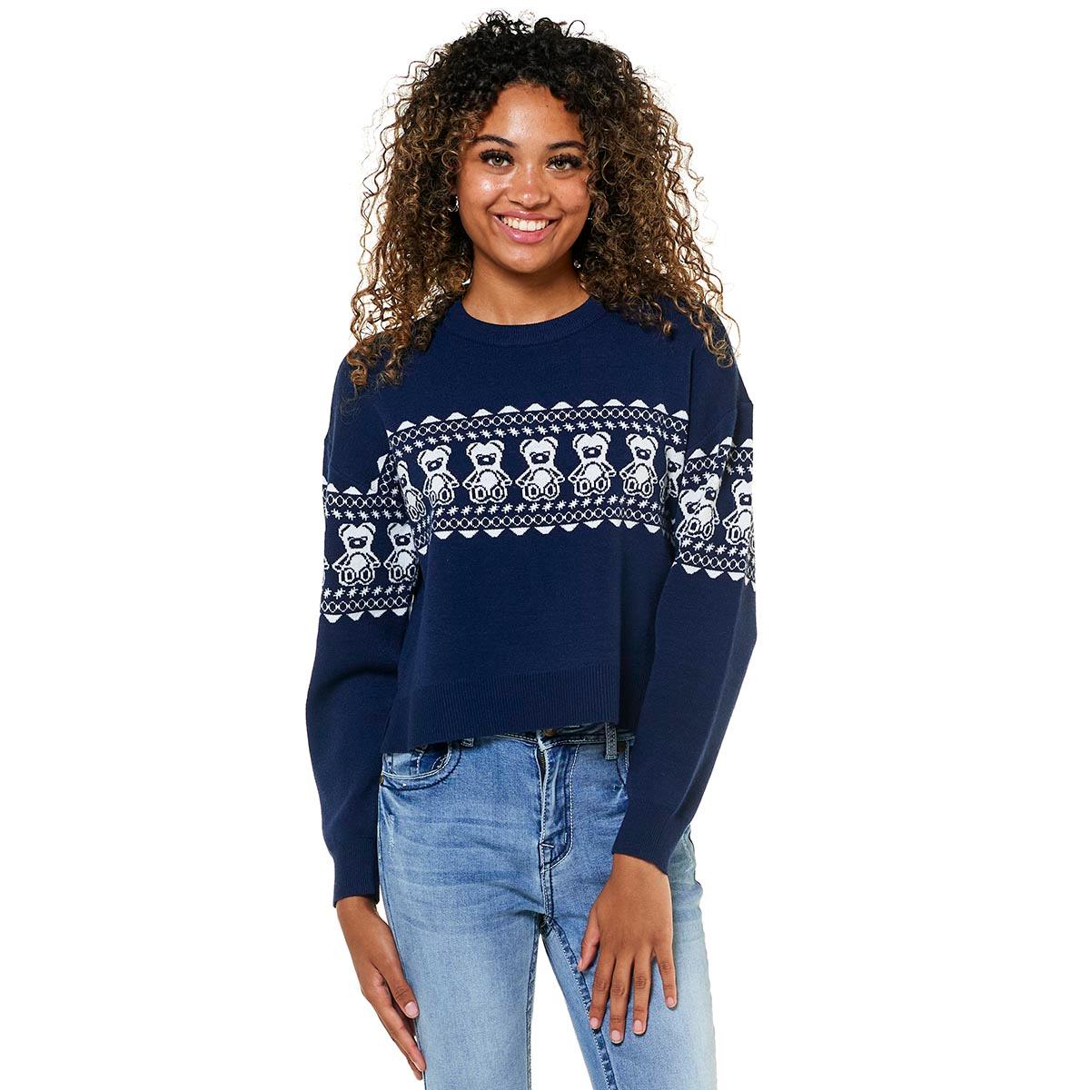 Click here for Juniors No Comment Crew Neck Side Slit Teddy Bear... prices