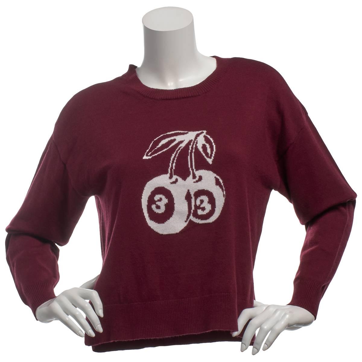 Click here for Juniors No Comment Cherry Graphic Crew Neck Sweate... prices