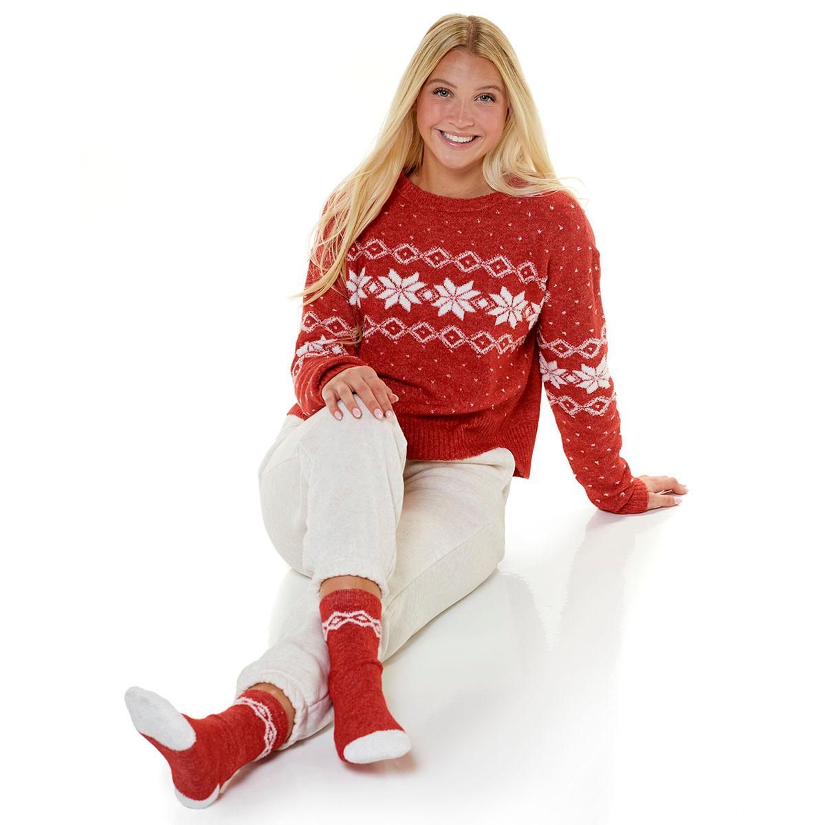 Click here for Juniors No Comment Mossy Fair Isle Crew Neck Sweat... prices