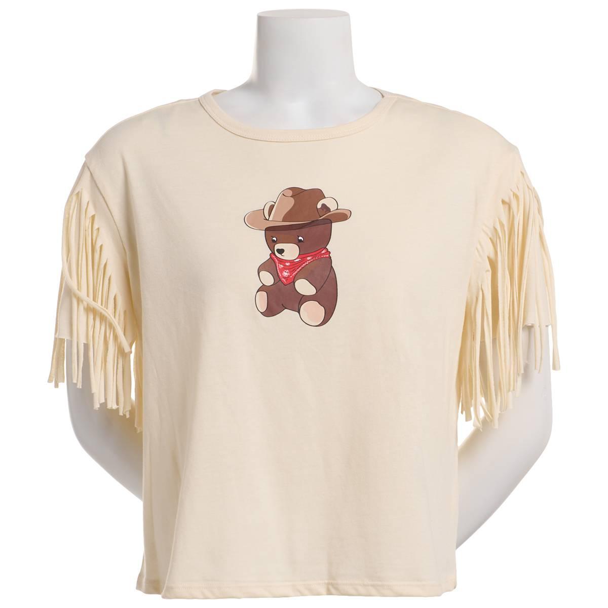 Click here for Juniors No Comment Fringe Cowboy Teddy Bear Graphi... prices