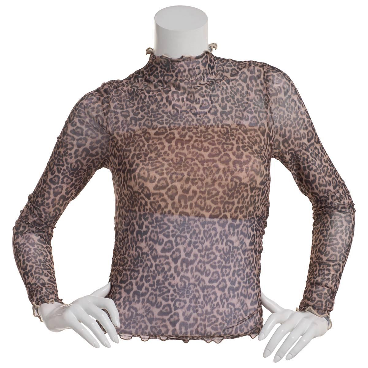 Click here for Juniors No Comment Long Sleeve Leopard Mesh Side R... prices