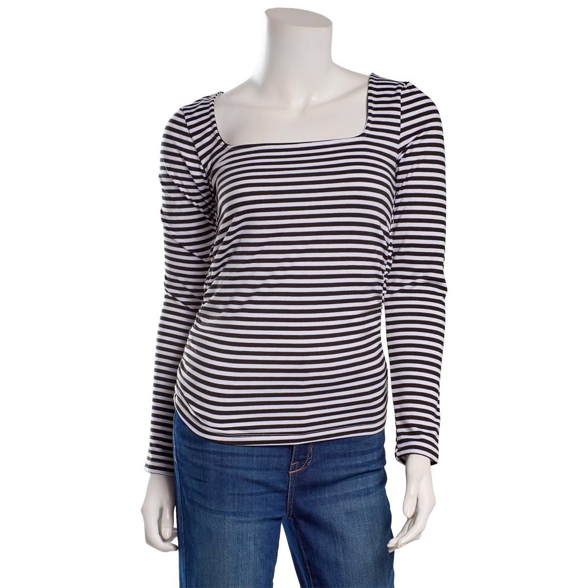 Click here for Juniors No Comment Long Sleeve Side Ruched Lined T... prices