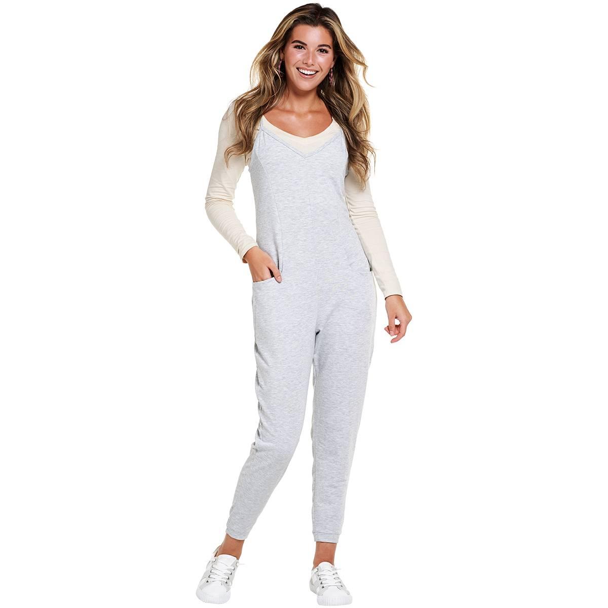 Click here for Juniors No Comment French Terry Jumpsuit with Pock... prices
