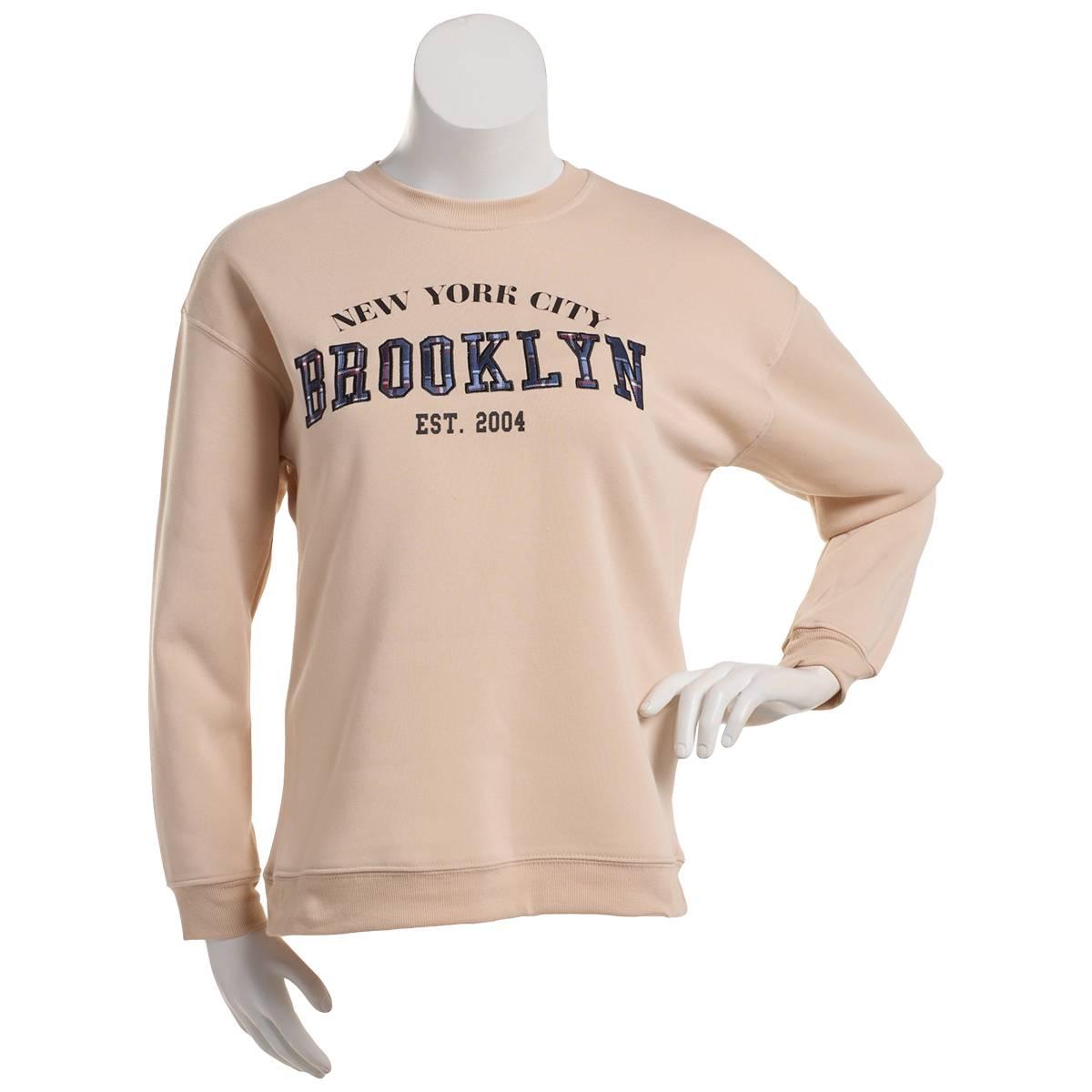 Click here for Juniors No Comment Brooklyn Applique Sweatshirt prices