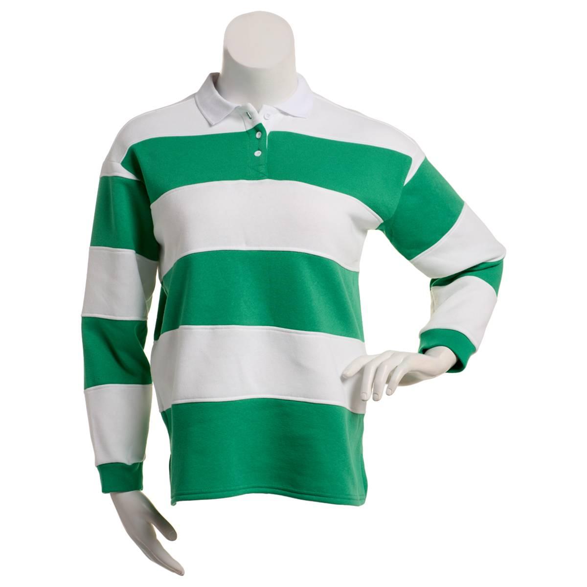 Click here for Juniors No Comment Long Sleeve Fleece Stripe Rugby... prices