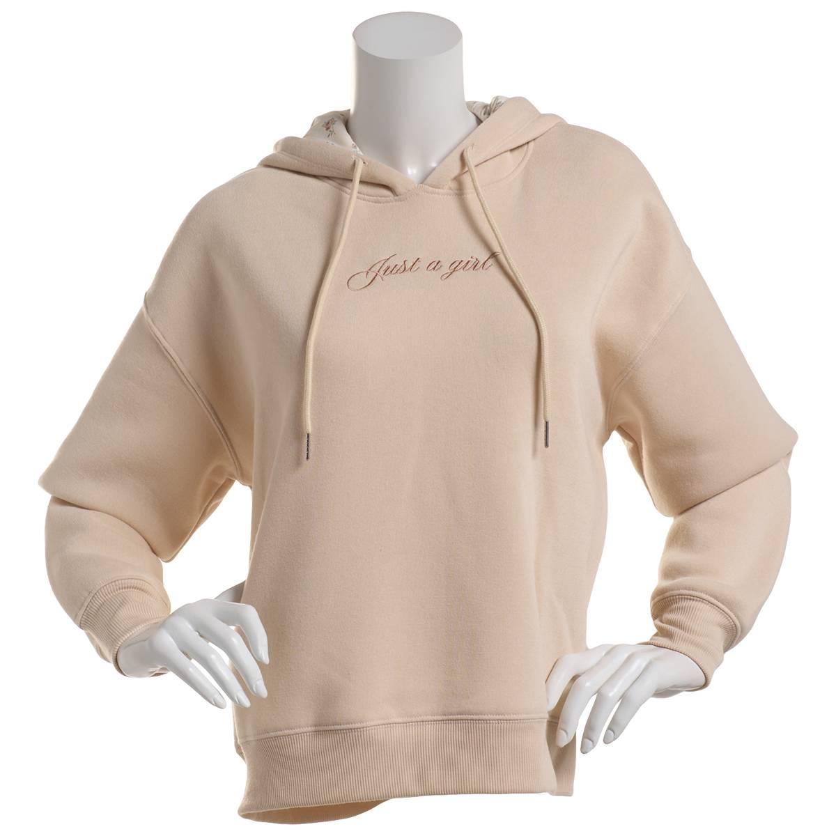 Click here for Juniors No Comment Embroidered Oversized Hoodie wi... prices