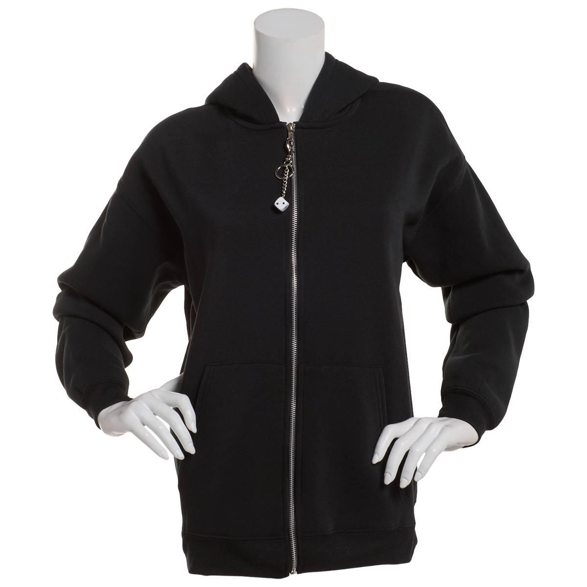 Click here for Juniors No Comment Boyfriend Fit Zip Up Hoodie wit... prices