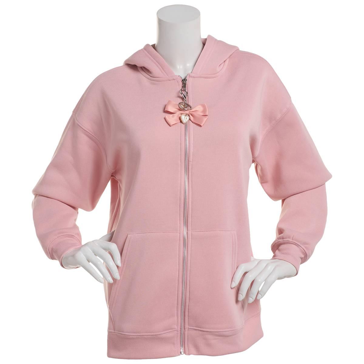 Click here for Juniors No Comment Boyfriend Fit Zip Up Hoodie wit... prices