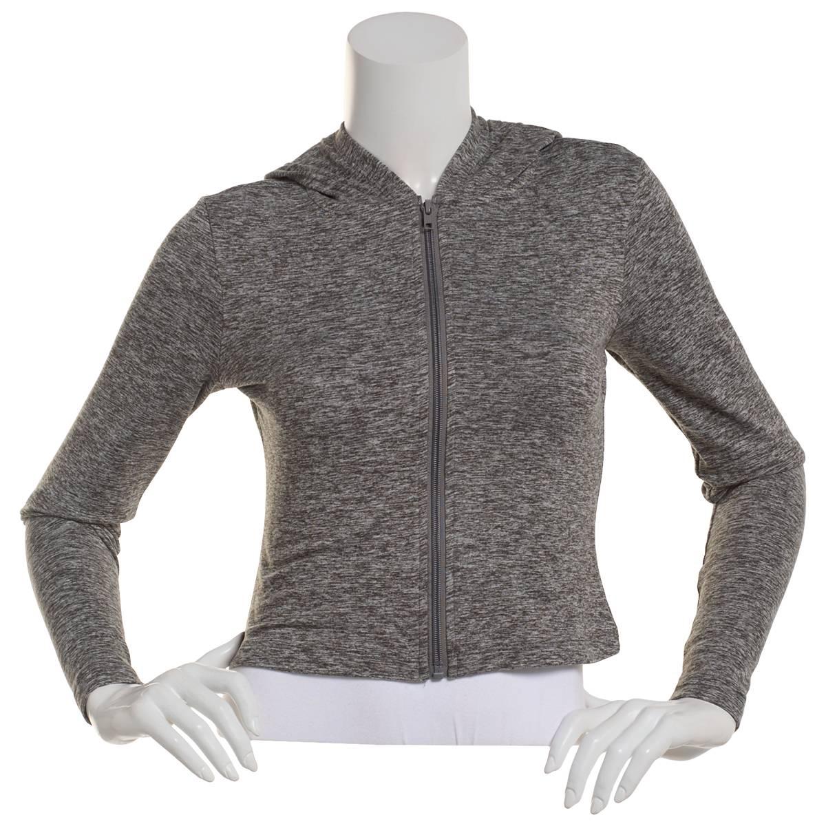 Click here for Juniors No Comment Arena Fleece Lined Marled Zip H... prices