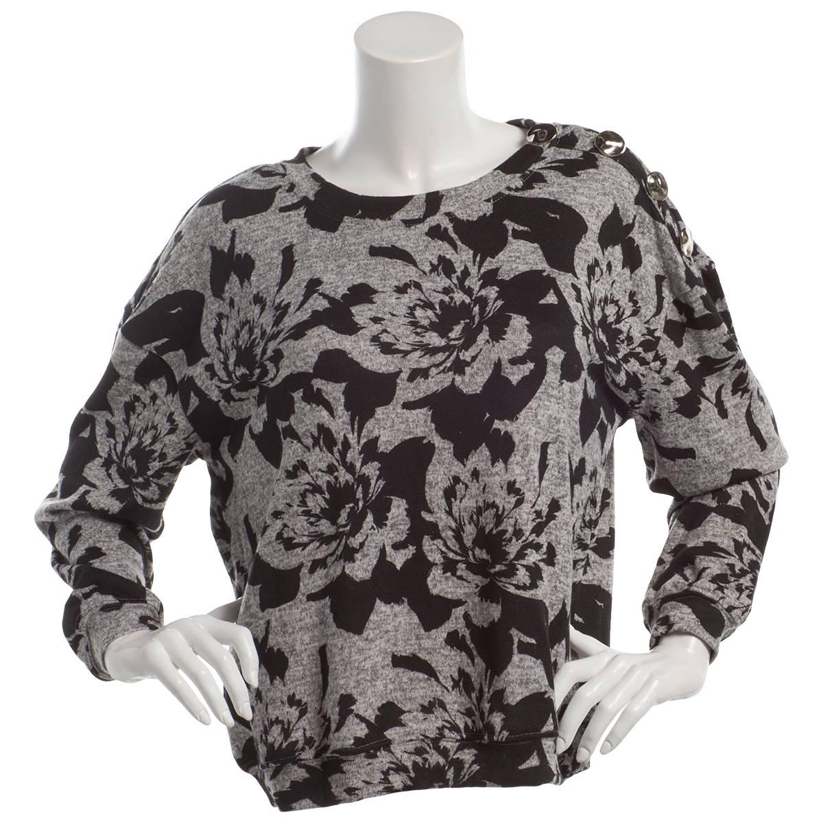 Click here for Womens Kathy Ireland Shoulder Button Floral Hacci... prices