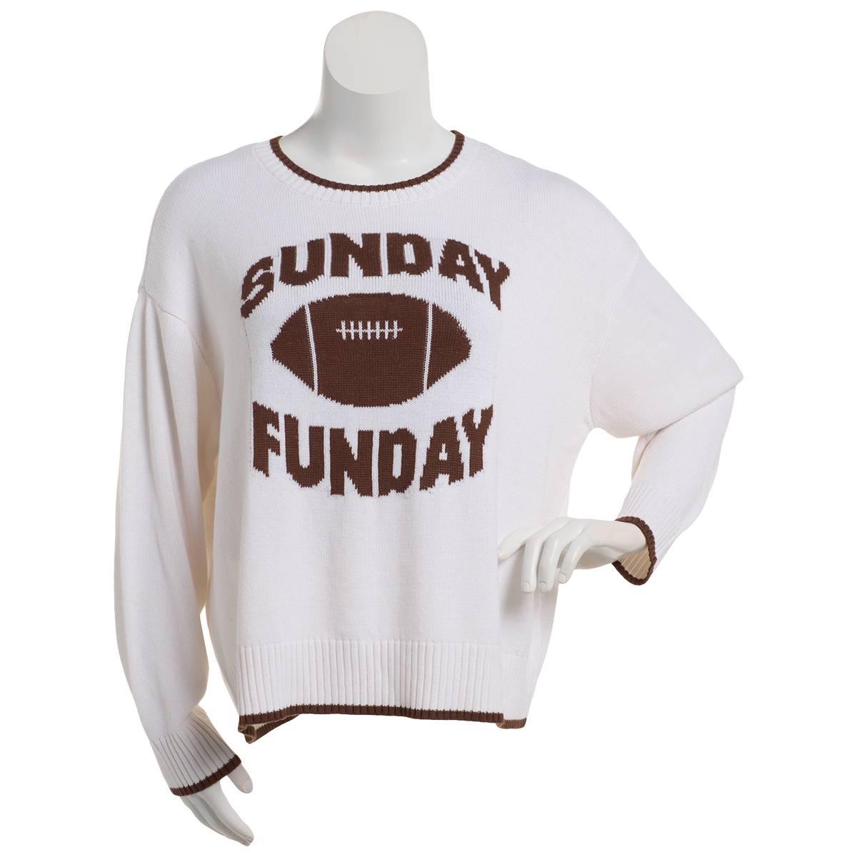 Click here for Juniors Plus No Comment Sunday Funday Crew Neck Sw... prices