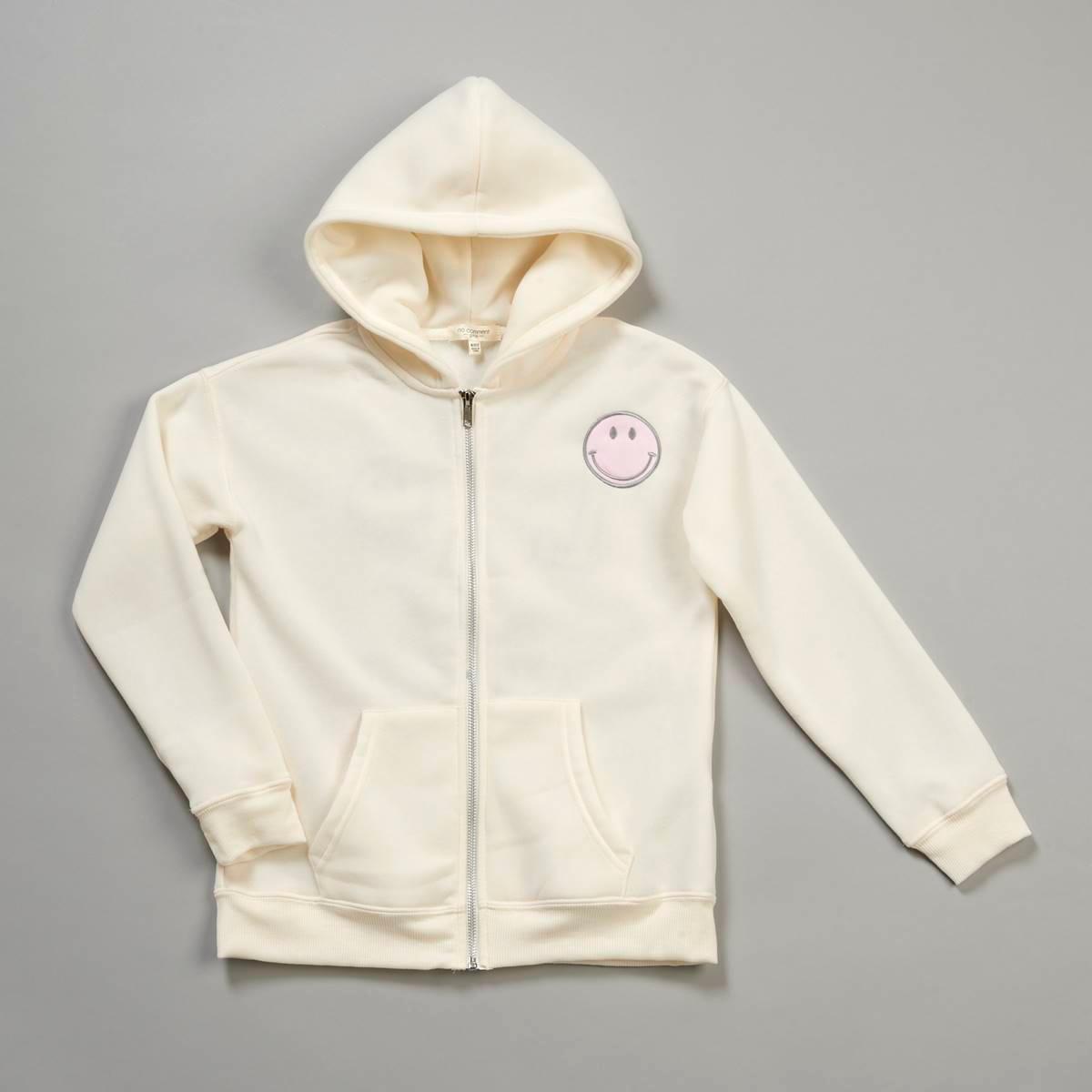 Click here for Girls (7-16) No Comment Smiley Applique Love Zip H... prices