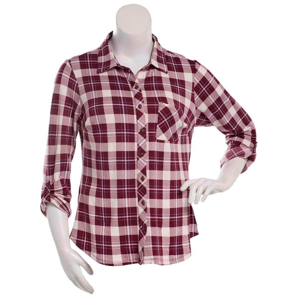 Click here for Juniors No Comment Fleece Plaid Flannel with Shirt... prices