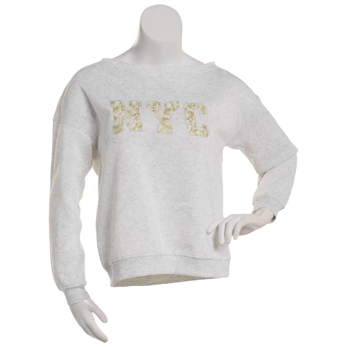 Click here for Juniors No Comment Off Shoulder Oversized NYC Grap... prices