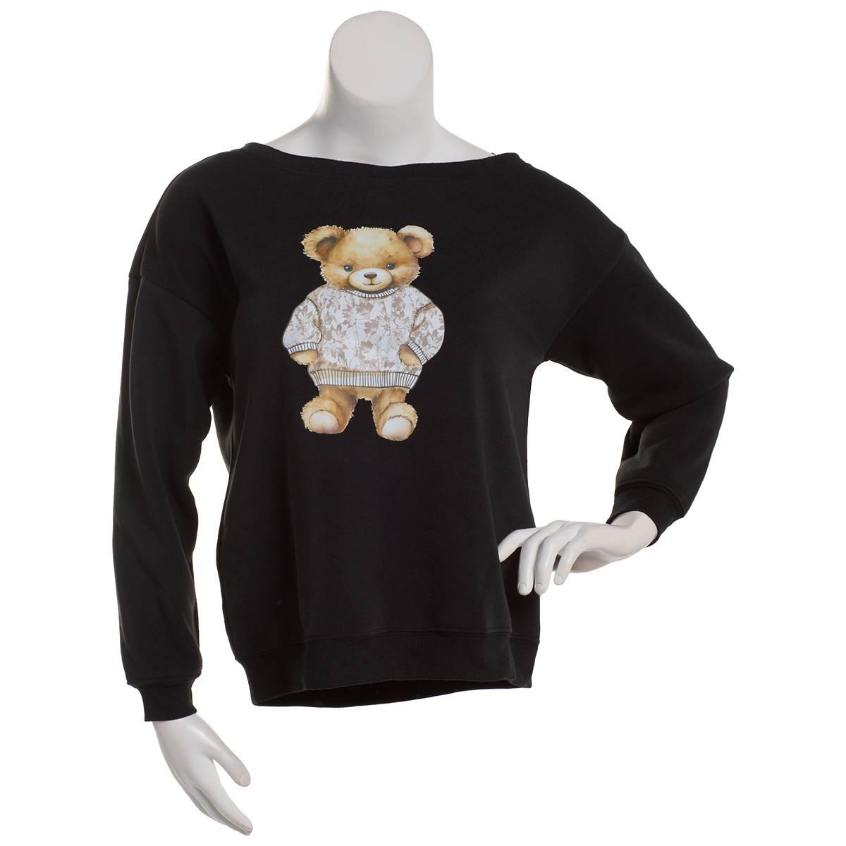 Click here for Juniors No Comment Off Shoulder Oversized Teddy Be... prices