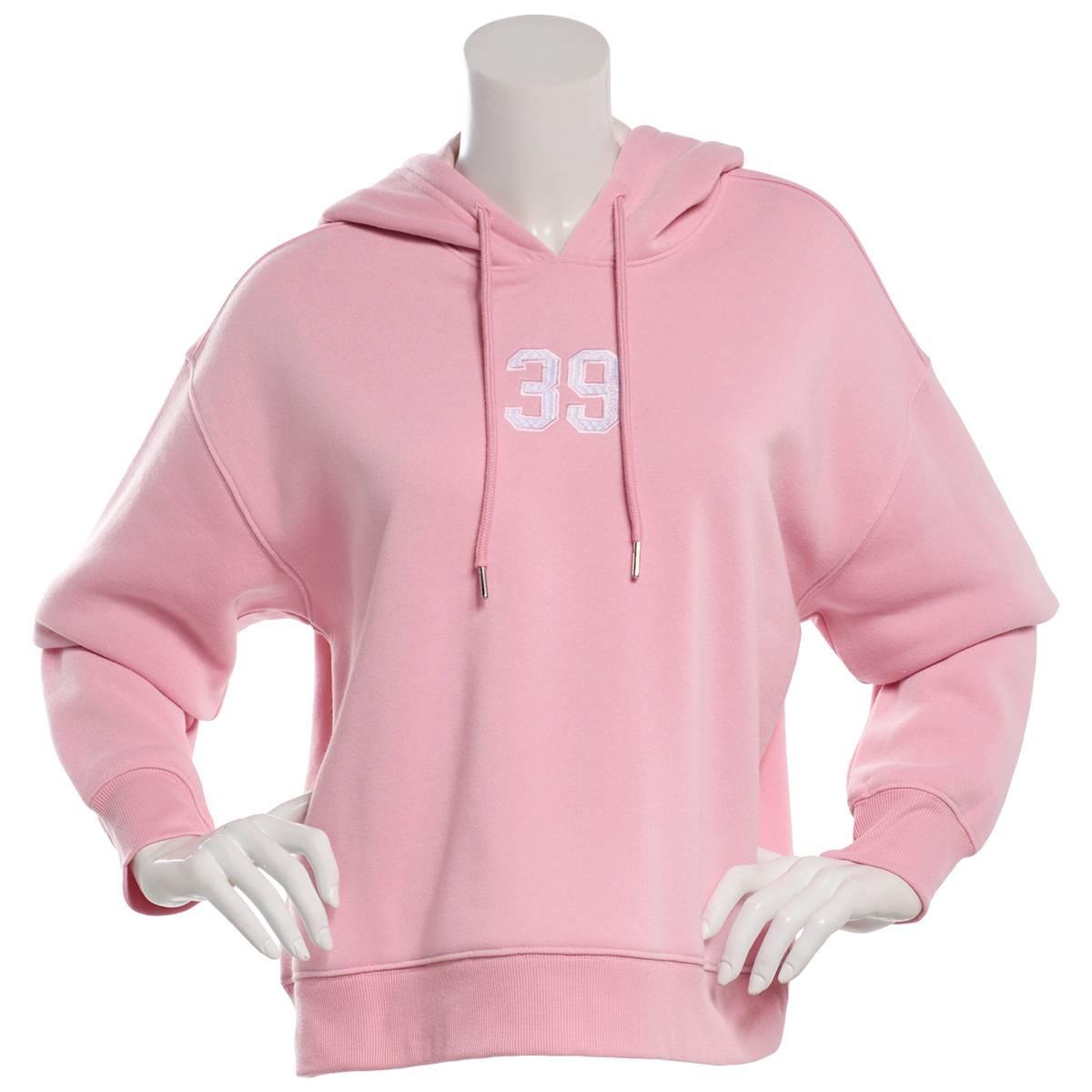 Click here for Juniors No Comment Fleece Leaf Lined Hoodie - Pink prices