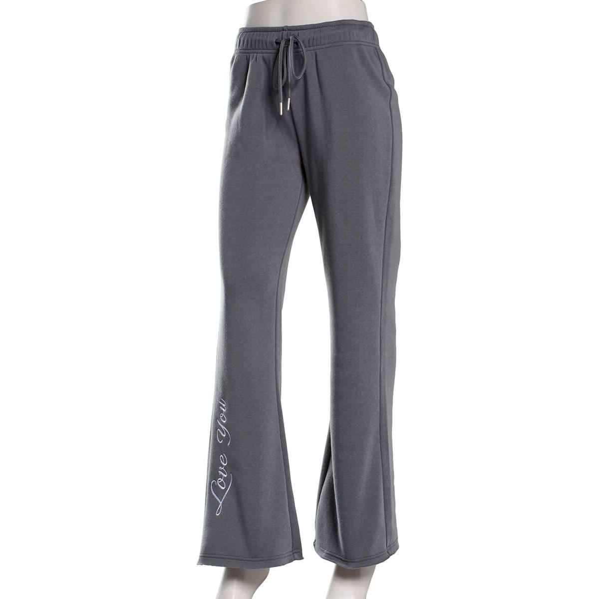 Click here for Juniors No Comment Fleece Applique Flare Sweatpant... prices