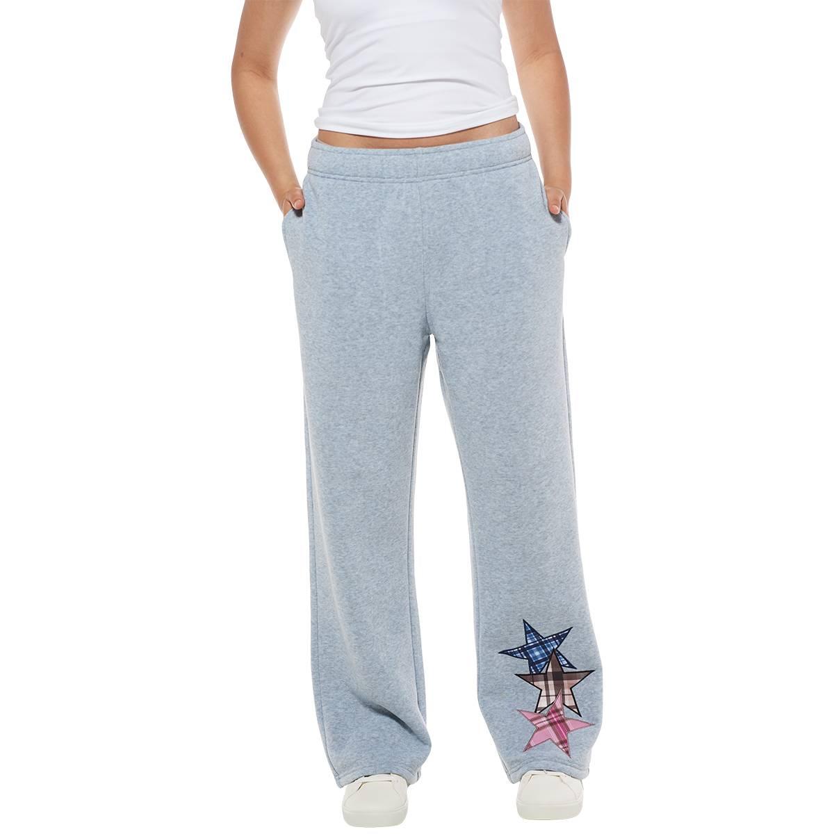 Click here for Juniors No Comment Fleece Applique Wide Leg Pants prices
