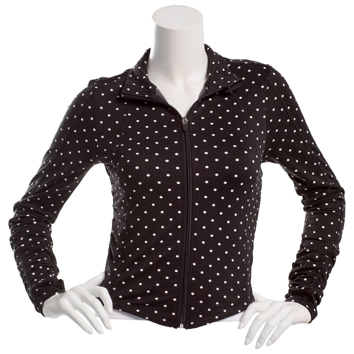 Click here for Juniors No Comment Polka Dot Fleece Zip Up Jacket prices