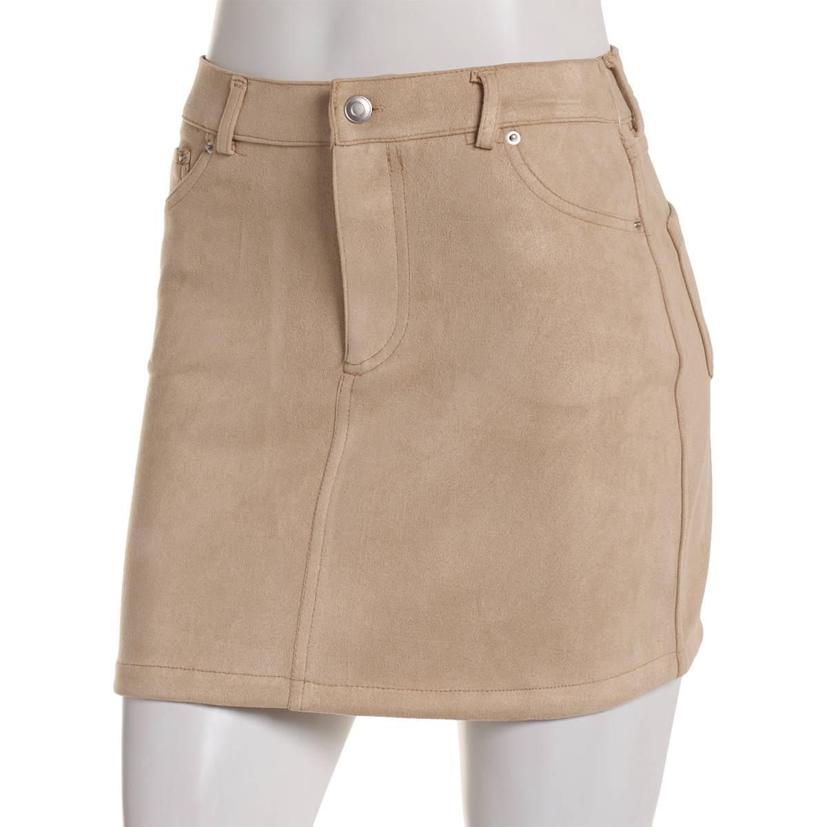 Click here for Juniors No Comment Knit Suede Mini Skirt prices