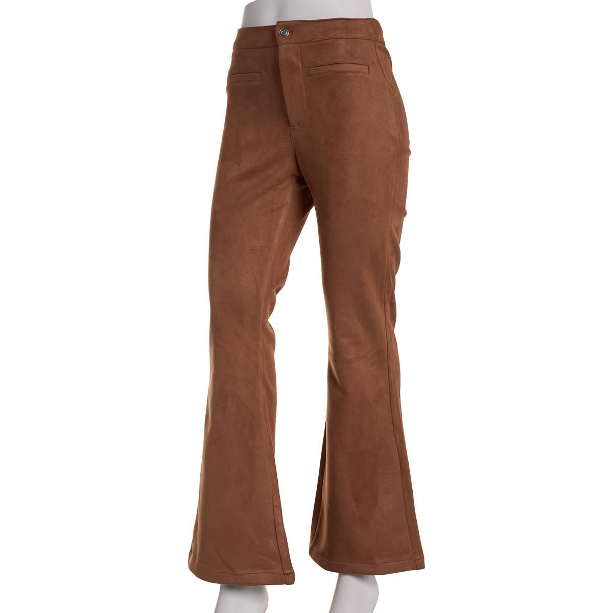Click here for Juniors No Comment Knit Suede Button Front Flare P... prices
