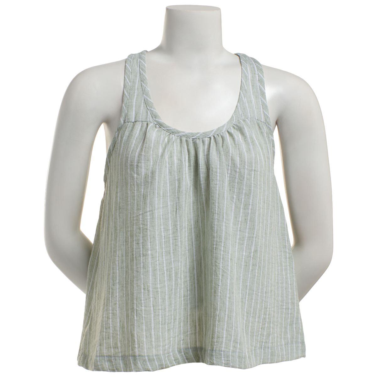 Click here for Juniors No Comment Striped Linen Flowy Double Stra... prices