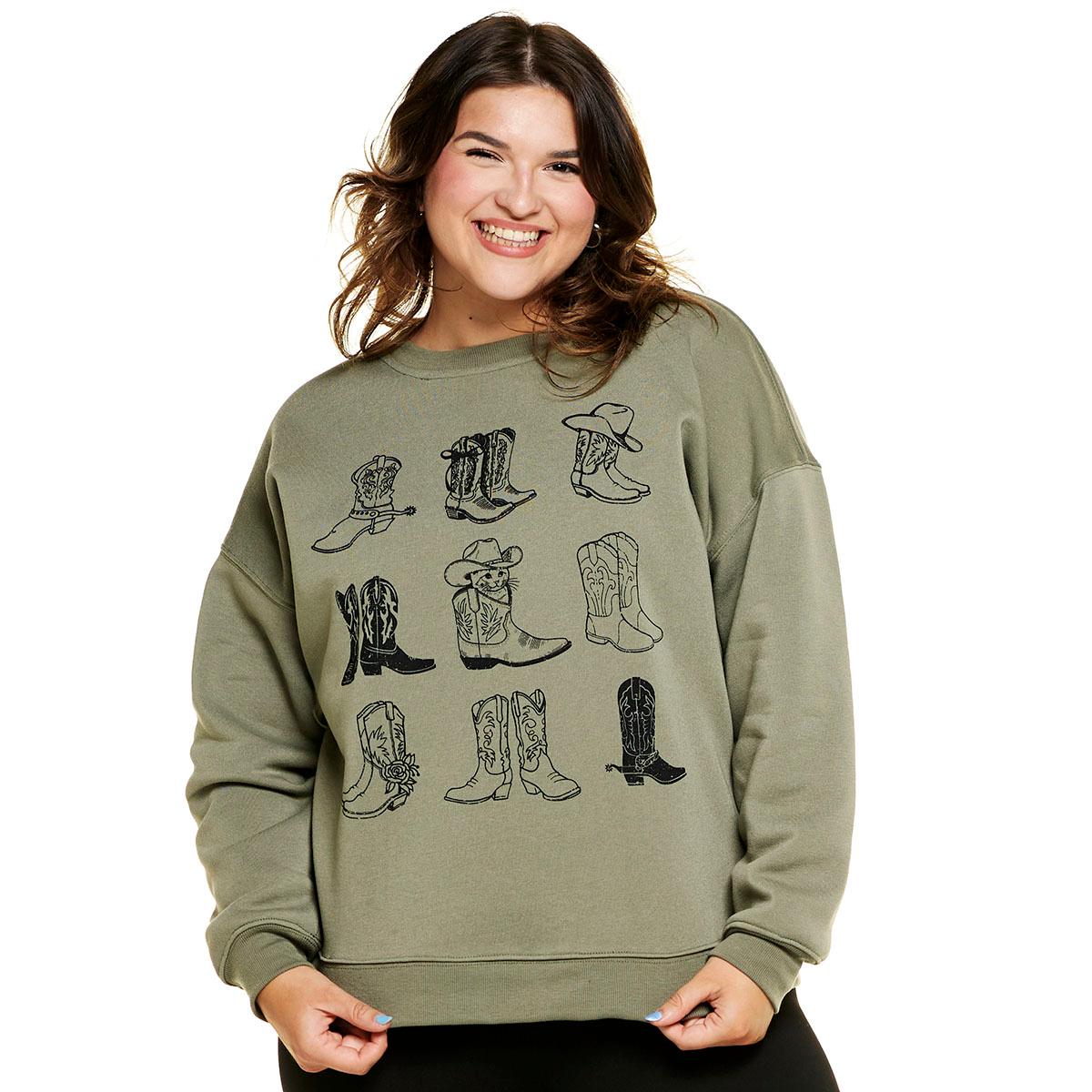 Click here for Juniors Plus No Comment Cowgirl Boots Fleece Lined... prices