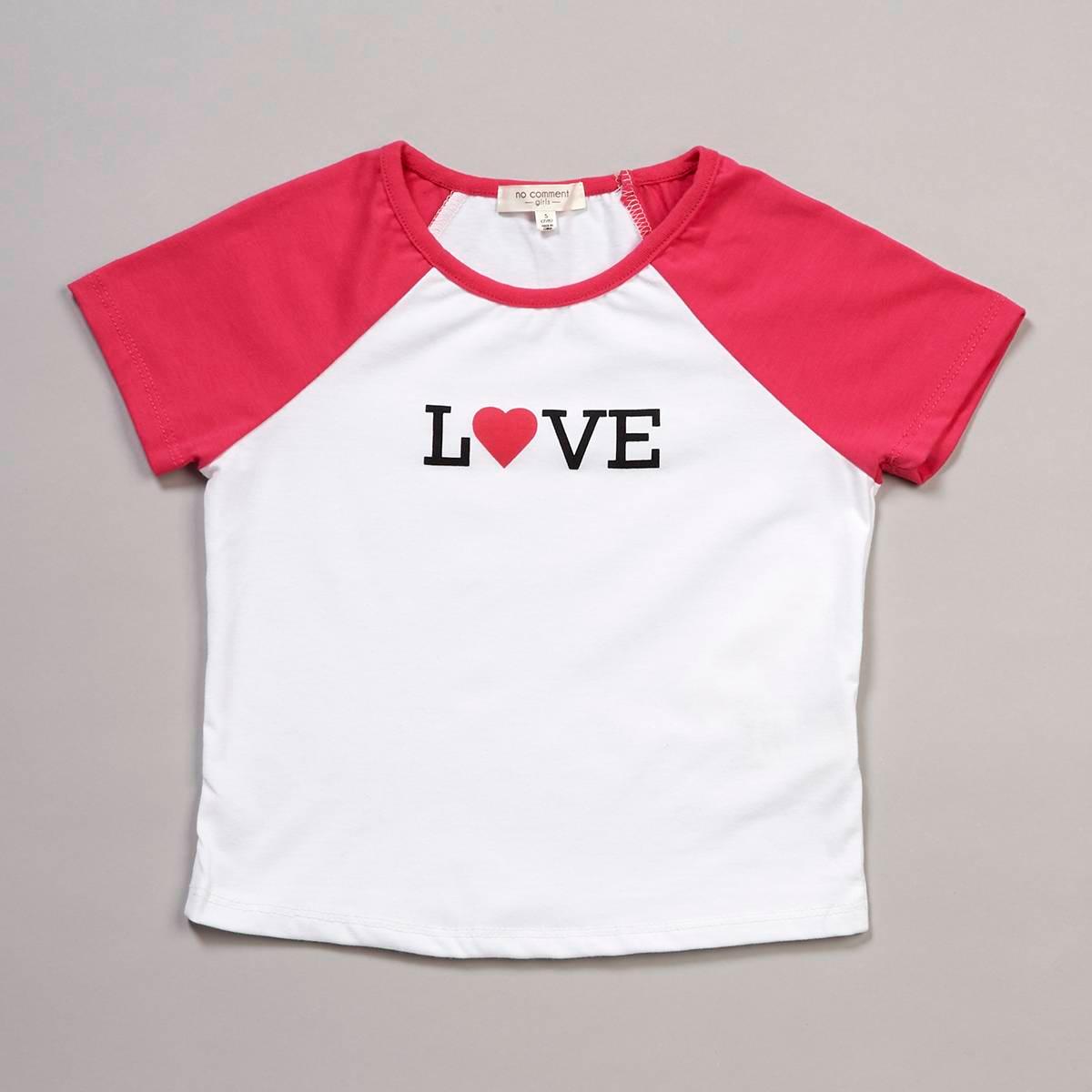Click here for Girls (7-16) No Comment Love Heart Short Sleeve Ra... prices
