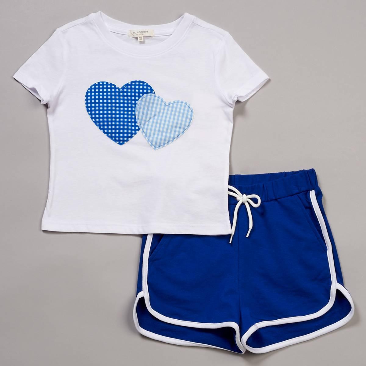 Click here for Girls (7-16) No Comment Gingham Heart Tee w/ Dolph... prices