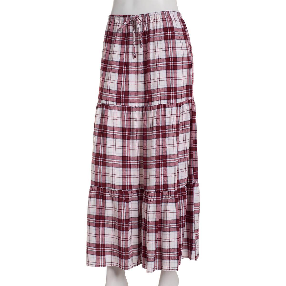 Click here for Juniors No Comment Celine Challis Plaid Maxi Skirt prices