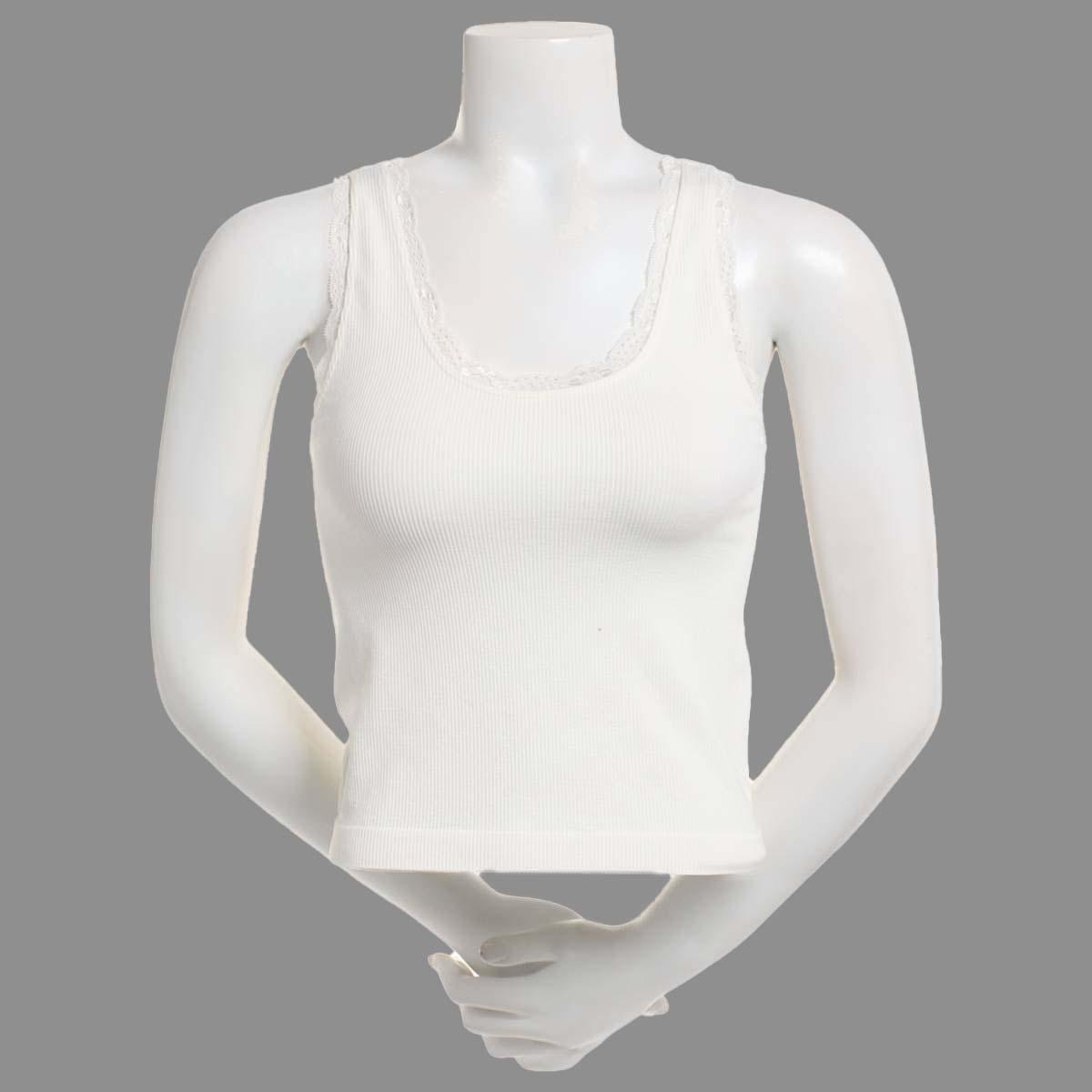 Click here for Juniors No Comment Lolita Ribbed Lace Trim Tank To... prices