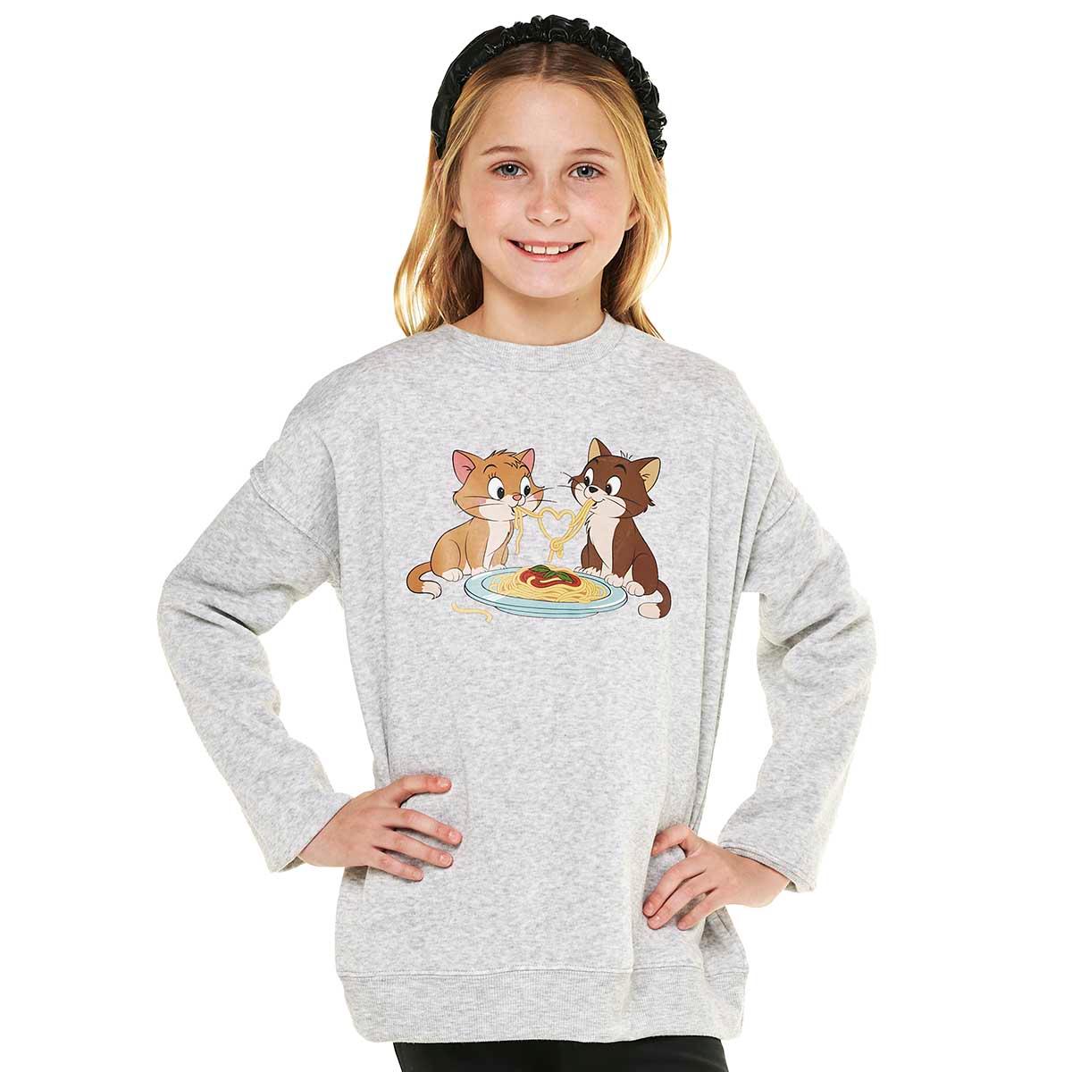 Click here for Girls (7-16) No Comment Kitty Pasta Heart Sweatshi... prices