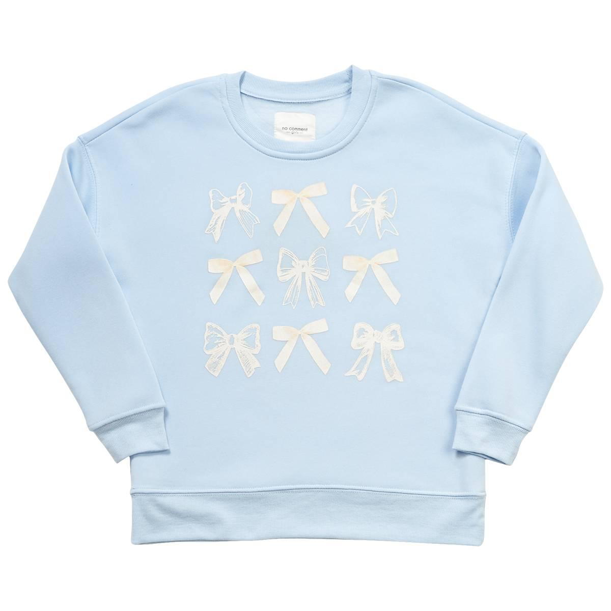 Click here for Girls (7-16) No Comment Oversized Bow Graphic Swea... prices
