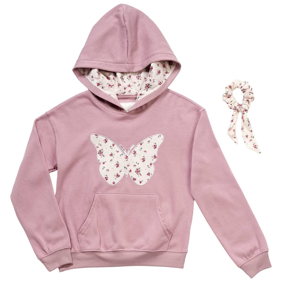 Click here for Girls (7-16) No Comment Floral Butterfly Hoodie &... prices