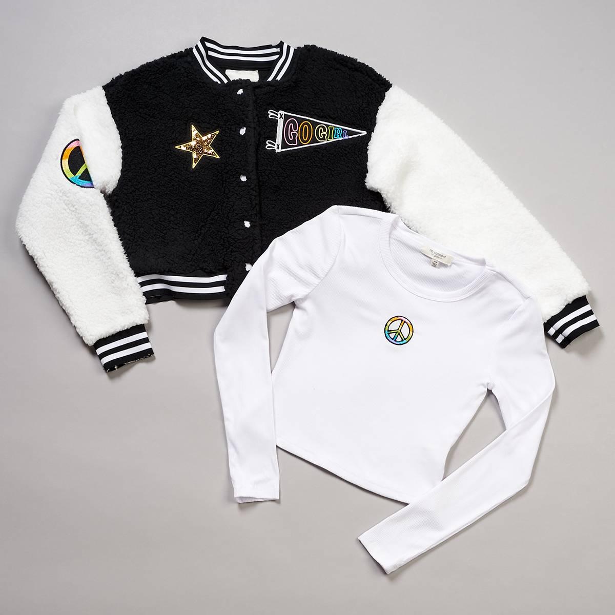Click here for Girls (7-16) No Comment Sherpa Patches Jacket w/ P... prices