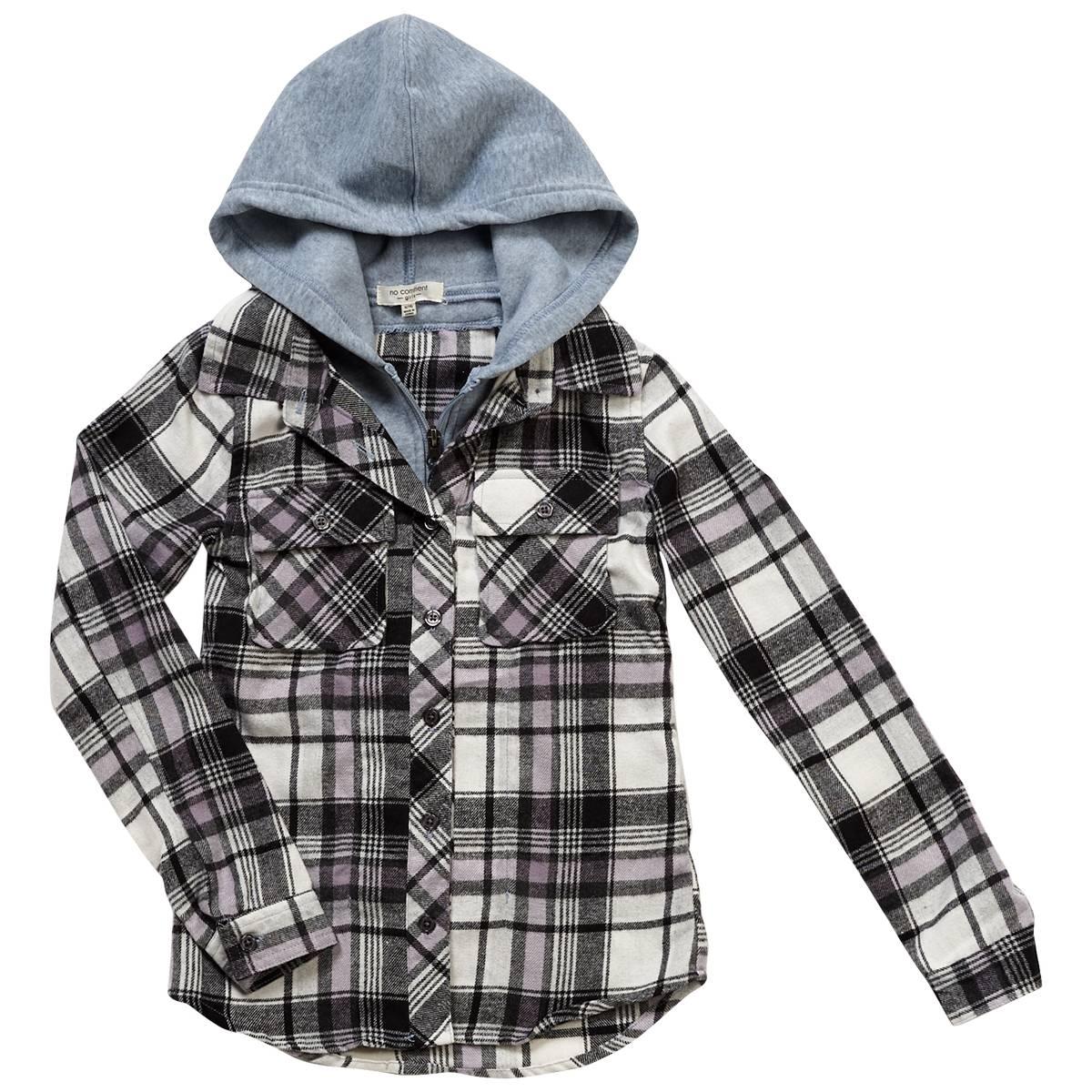 Click here for Girls (7-16) No Comment Lightweight Flannel Hooded... prices